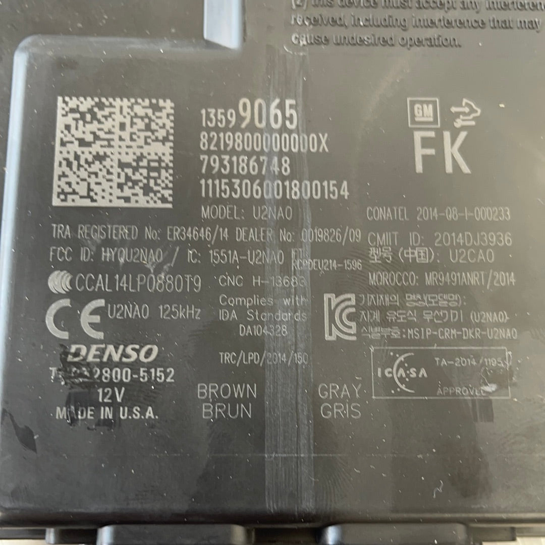 2016-2018 Camaro SS Keyless Entry Control Module OEM 13599065 #43 ...